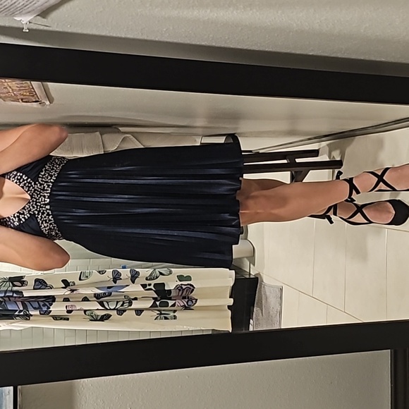 Morgan & Co. | Dresses | Dark Blue Sequence Small Morgan Co Dress ...